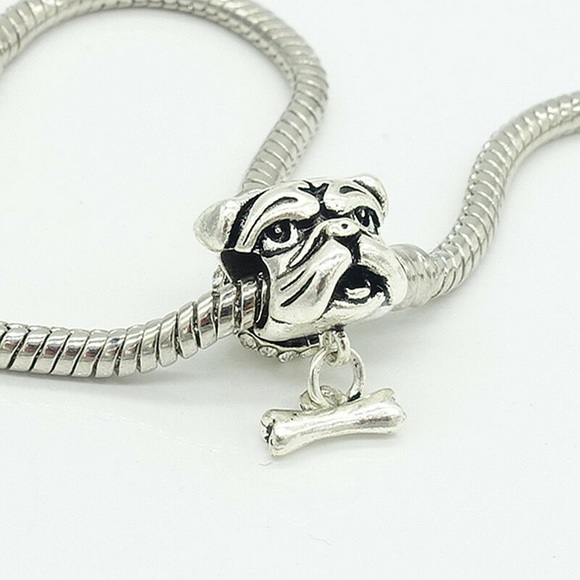 Jewelry | Bulldog Charm Dog Bone Charm Silver Work Wpandora | Poshmark